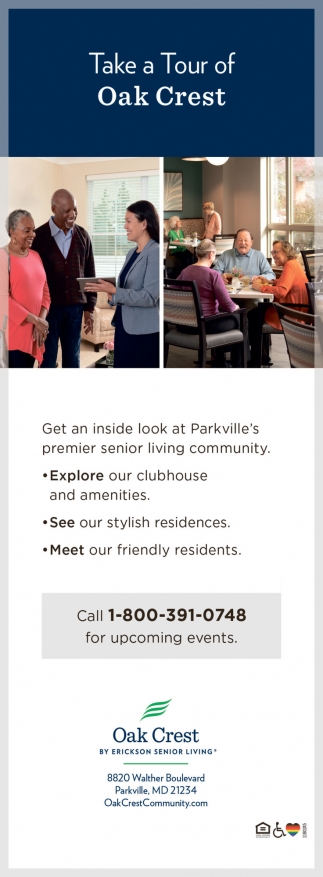 Take a Tour of Oak Crest, Oak Crest Retirement Community, Baltimore, MD
