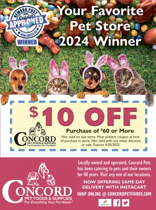 Your Favorite Pet Store 2024 Winner, Concord Pet Foods & Supplies ...
