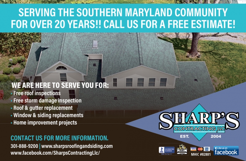 Roofing Services, Sharp's Contracting, LLC, Brandywine, MD