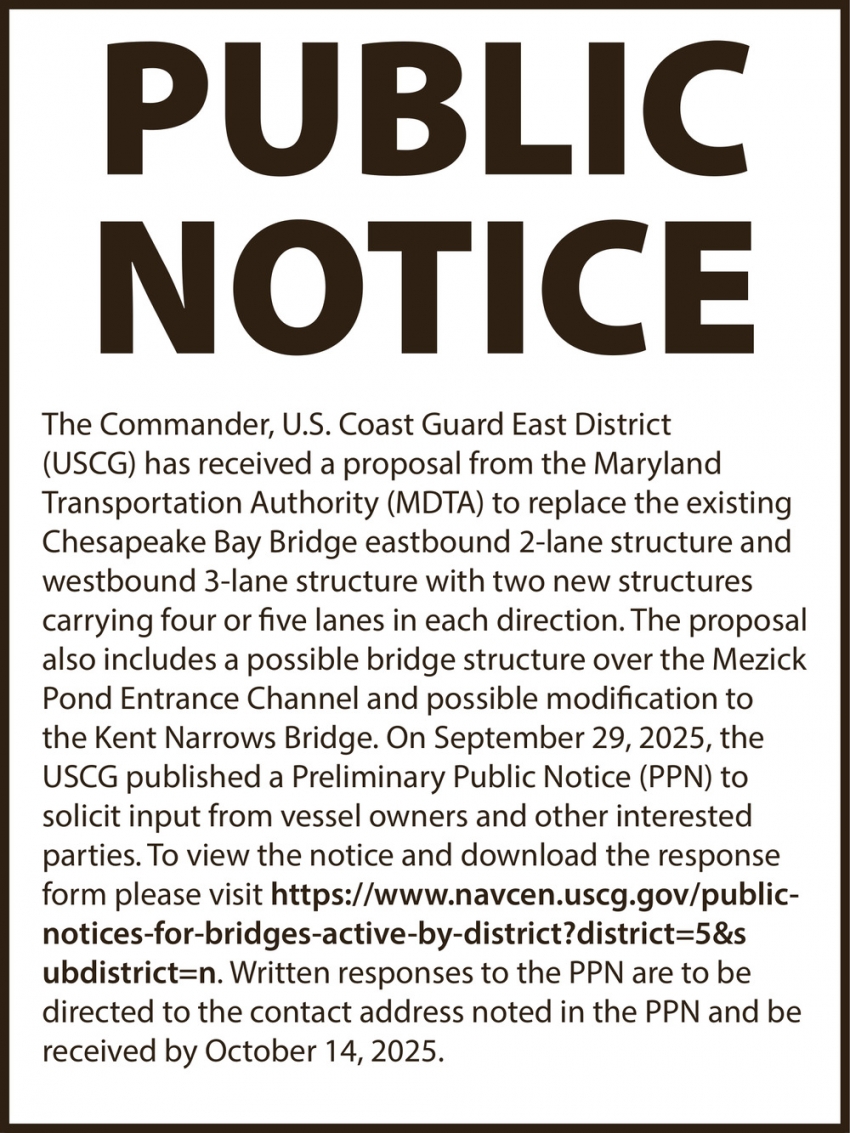 Public Notice, United States Coast Guart East District, Portsmouth, VA